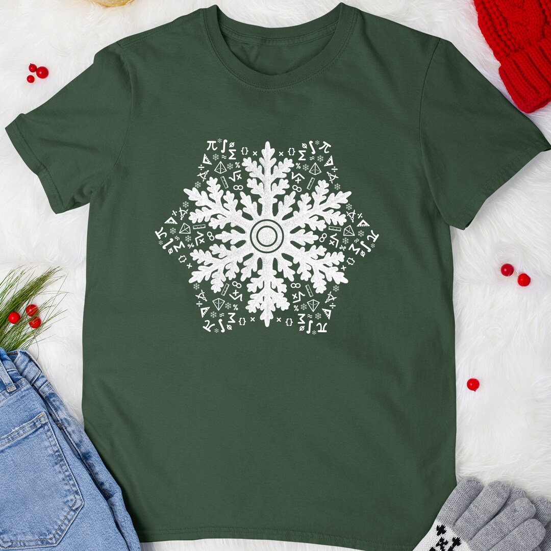 Christmas Math Nerd Tshirt Mathematics Snowflake Xmas Math Teacher ...