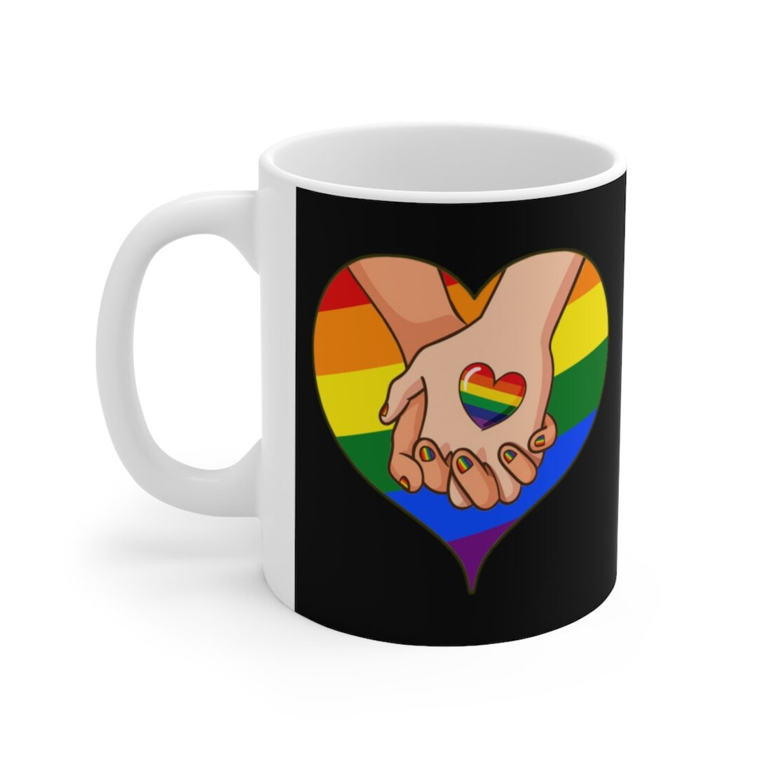 LGBT Rainbow Mug Gay Pride LGBT Rainbow Flag Heart Coffee Mug 11oz - Etsy
