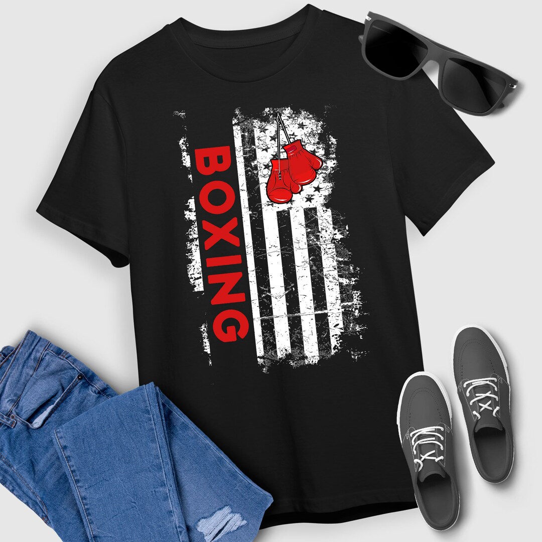 Boxing T-shirt Boxing Patriotic USA Flag T-shirt for Men Women - Etsy