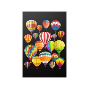 Hot Air Balloon Poster Colorful Hot-air Balloons Ride Vacation Flying ...