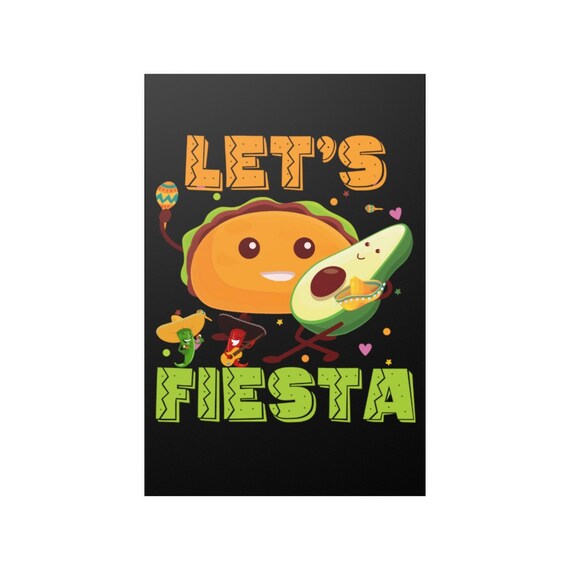 Let's Fiesta Wall Poster Let's Fiesta Avocado and - Etsy