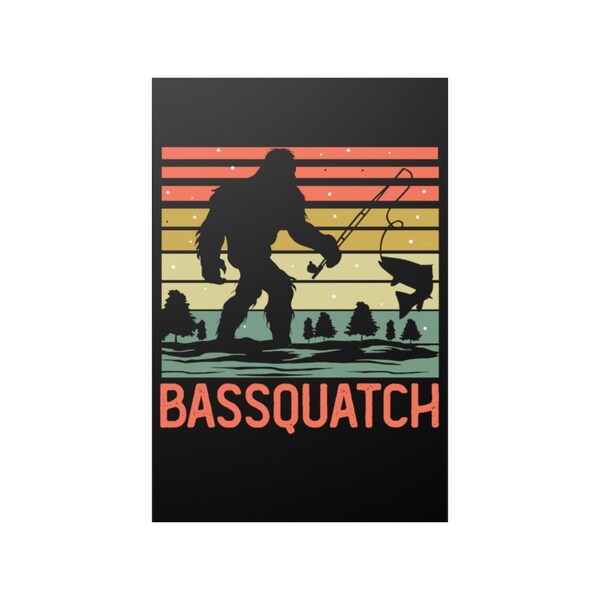 Big Foot Fishing Poster - Etsy