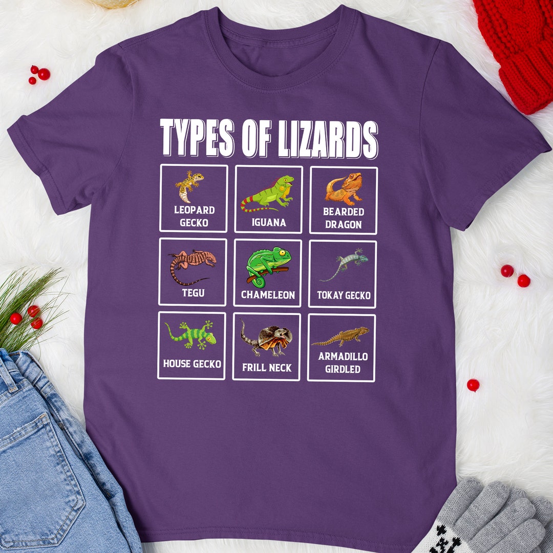 Lizard Lovers Tshirt Funny Types of Lizards Reptile Pet Bearded Gecko ...