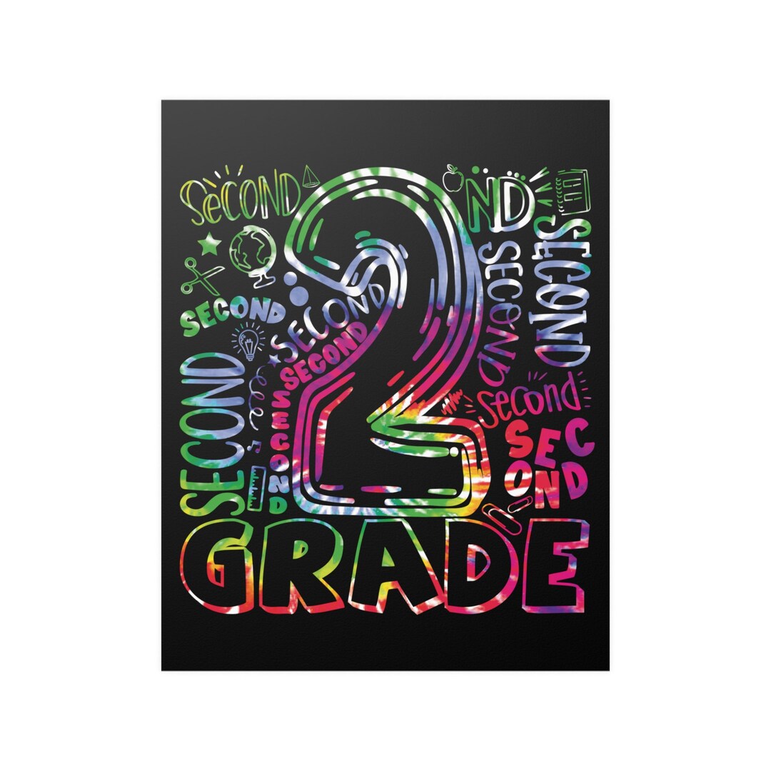 Back to School Poster 2nd Grade Typography Second Grade Teacher Student ...