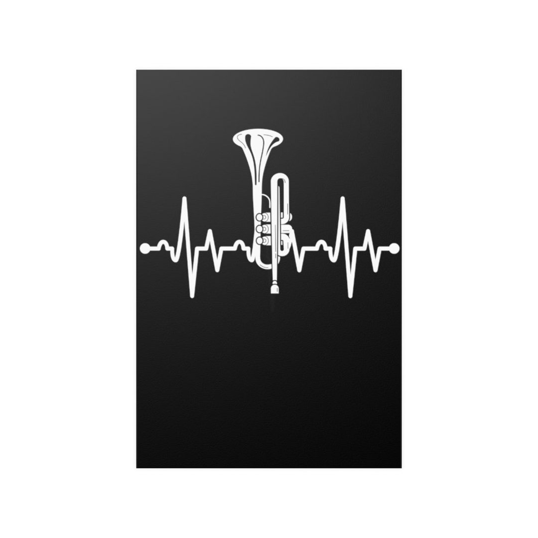 Trumpet Heartbeat Wall Poster Trumpet Heartbeat - Best Trumpet Player ...