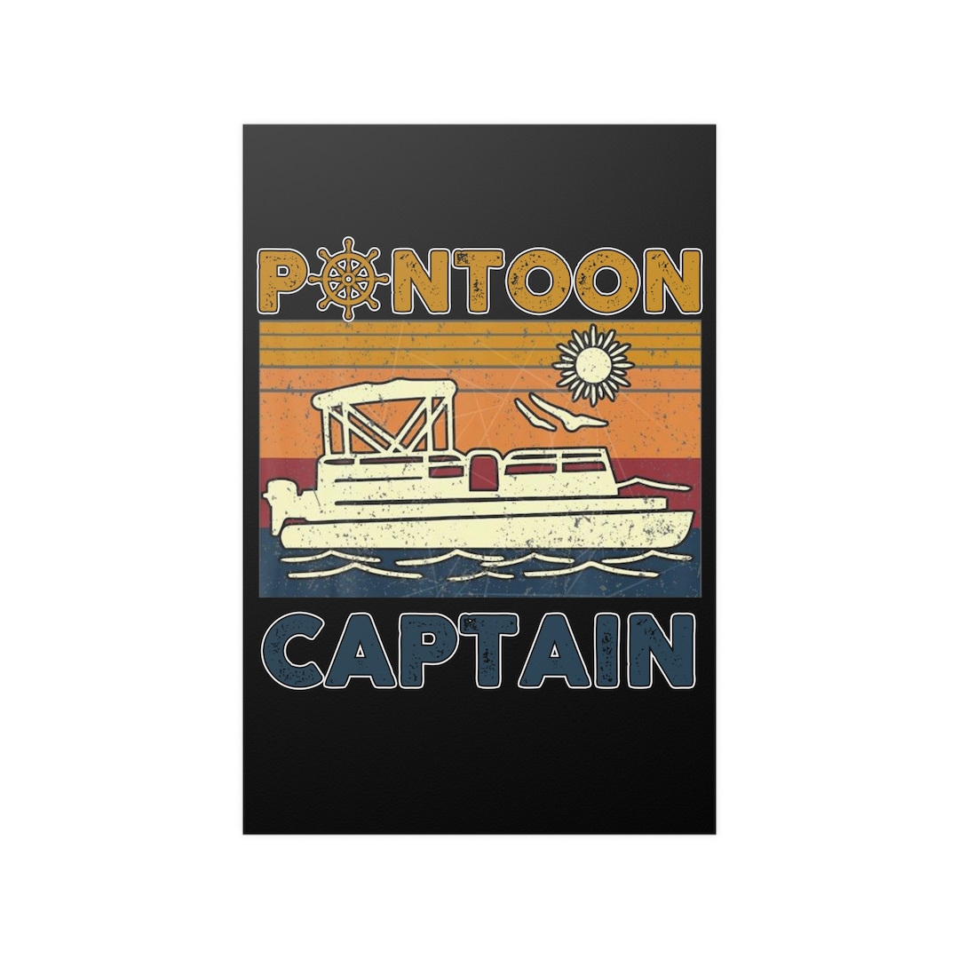 Boat Captain Poster Retro Vintage Pontoon Captain Boating Wall Art ...