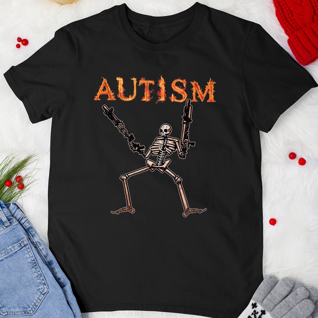 Autism Awareness Tshirt Funny Autism Skeleton Meme Humor Halloween ...
