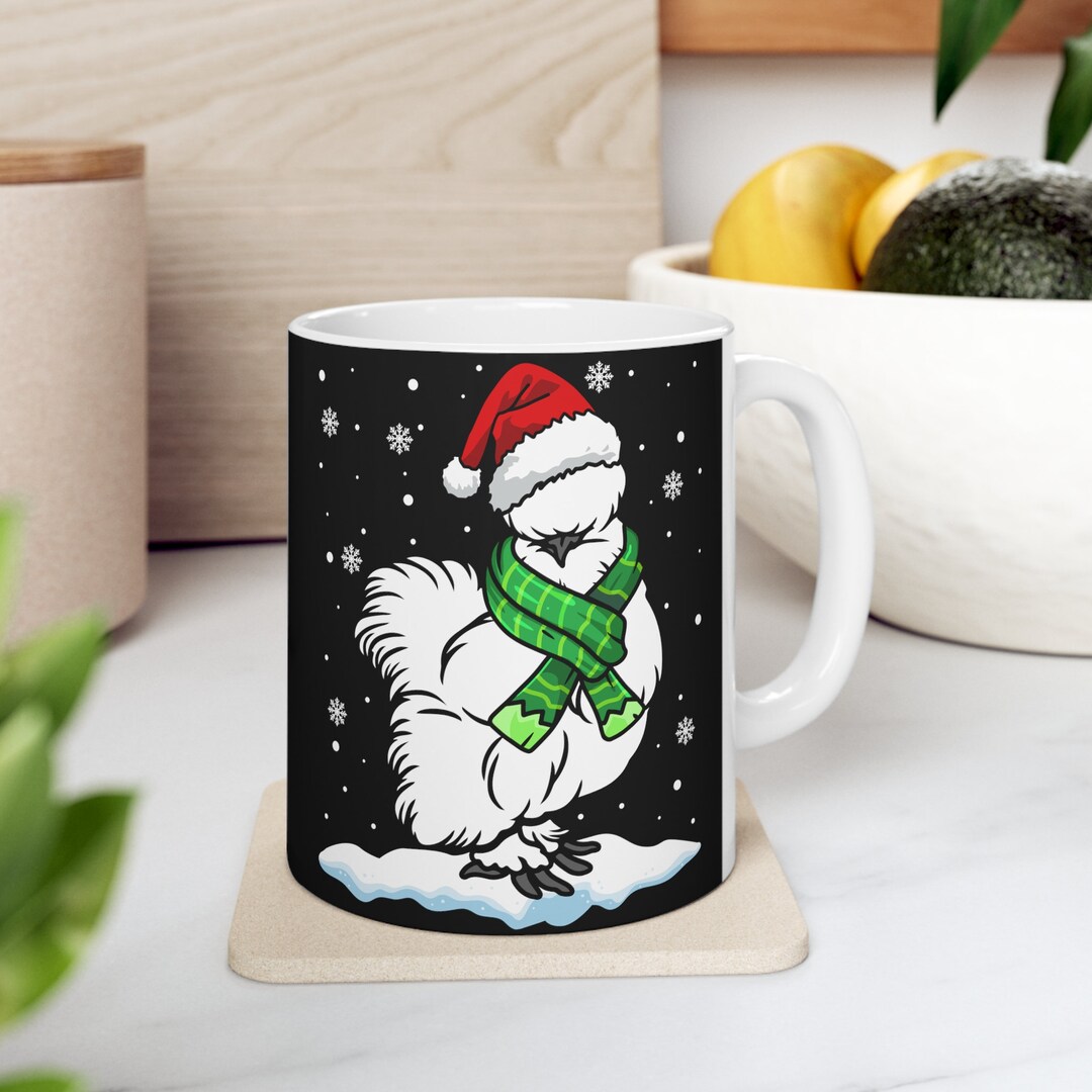 Christmas Mug Silkie Silky Chicken Santa Hat Xmas Chicken Lovers ...