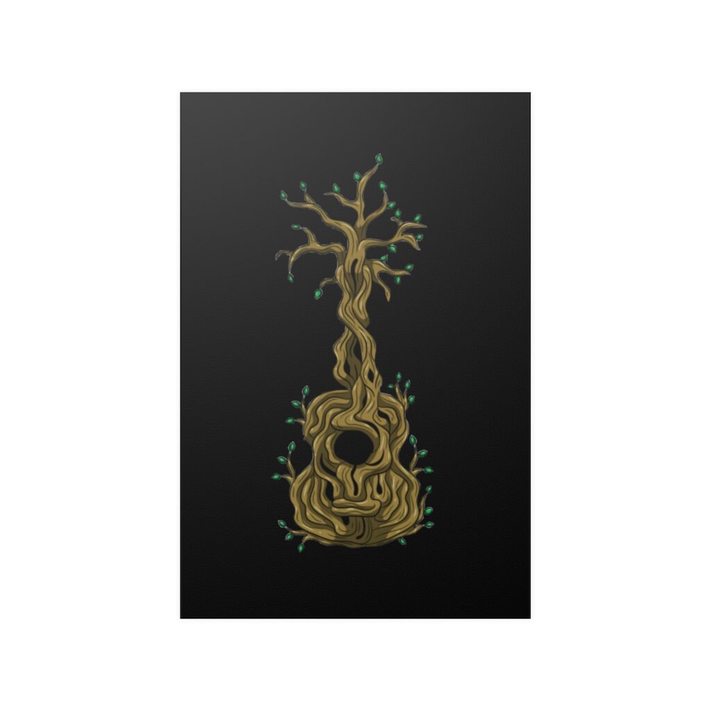 Guitar Tree Wall Poster Acoustic Guitar Tree of Life Guitar Player ...