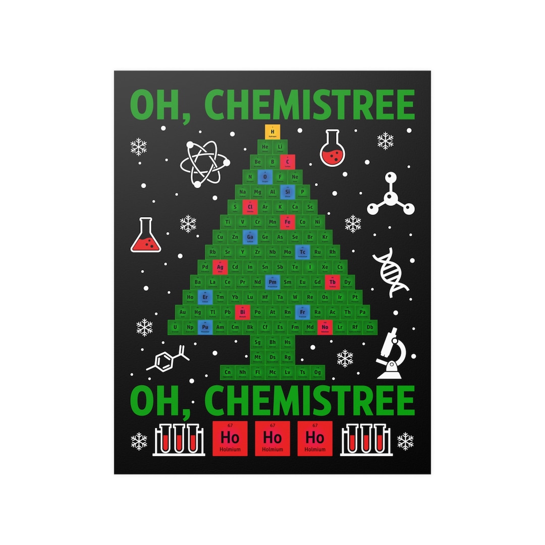Christmas Poster Funny Chemist Xmas Tree Science Chemistry Christmas ...