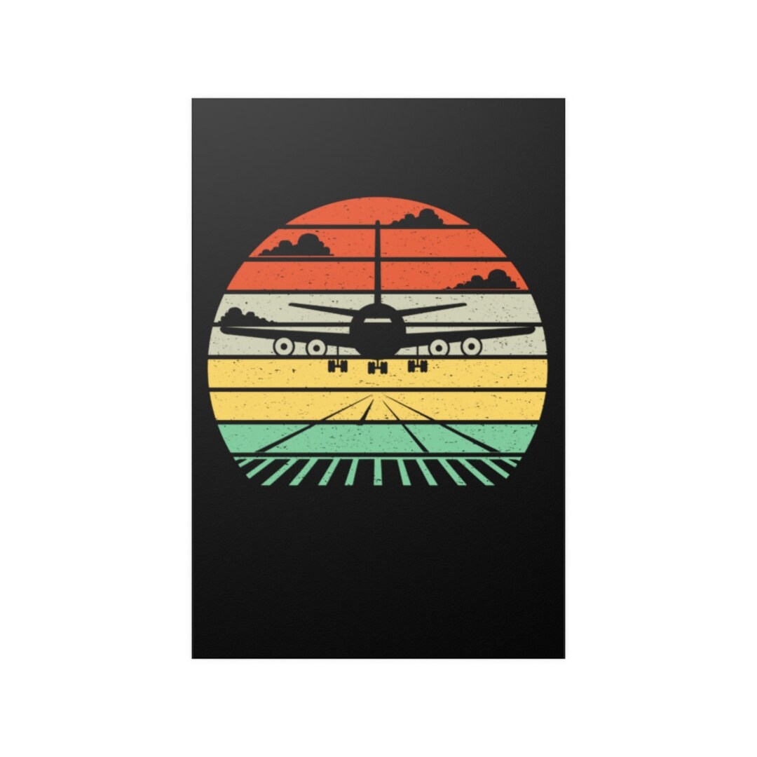 Pilot Wall Poster Airplane Retro Style Pilot Wall Art Print Poster Home ...