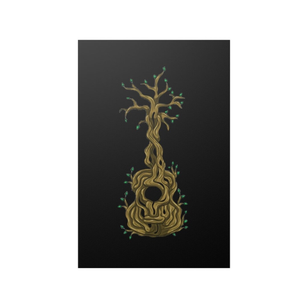 Guitar Tree Wall Poster Acoustic Guitar Tree of Life Guitar Player ...