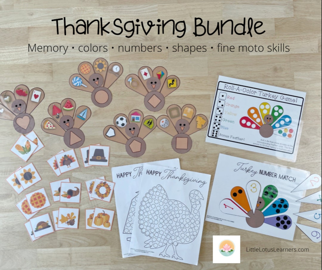 Thanksgiving Preschool Learning Bundle - Learning Activity for ...
