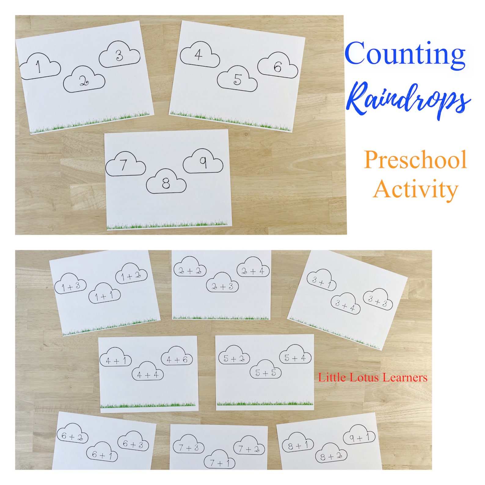 Counting Clouds - Preschool Counting and Addition Activity ...