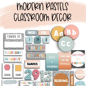 Modern Pastels Classroom Decor Calendar Chart Classroom - Etsy