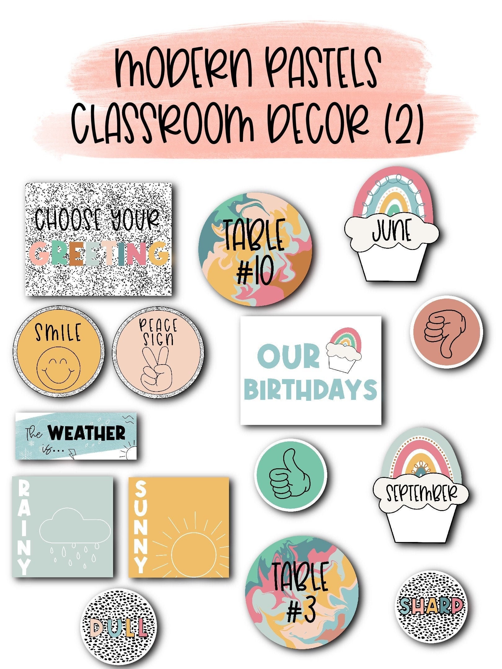 Modern Pastels Classroom Decor 2 Printable Classroom Decor | Etsy