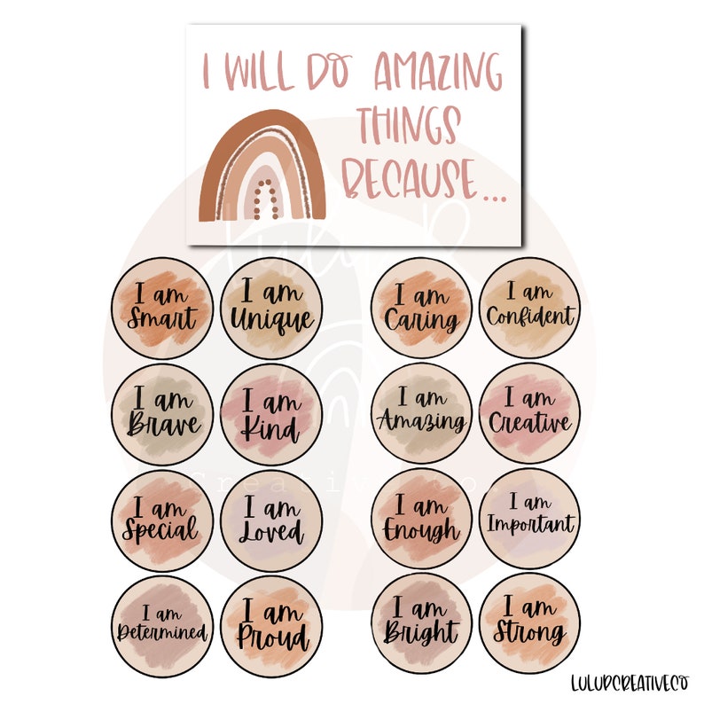 Boho Rainbow Classroom Decor Calendar Squares Days of the - Etsy