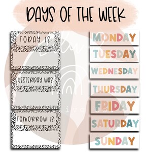 Modern Pastels Classroom Decor Calendar Chart Classroom - Etsy Canada