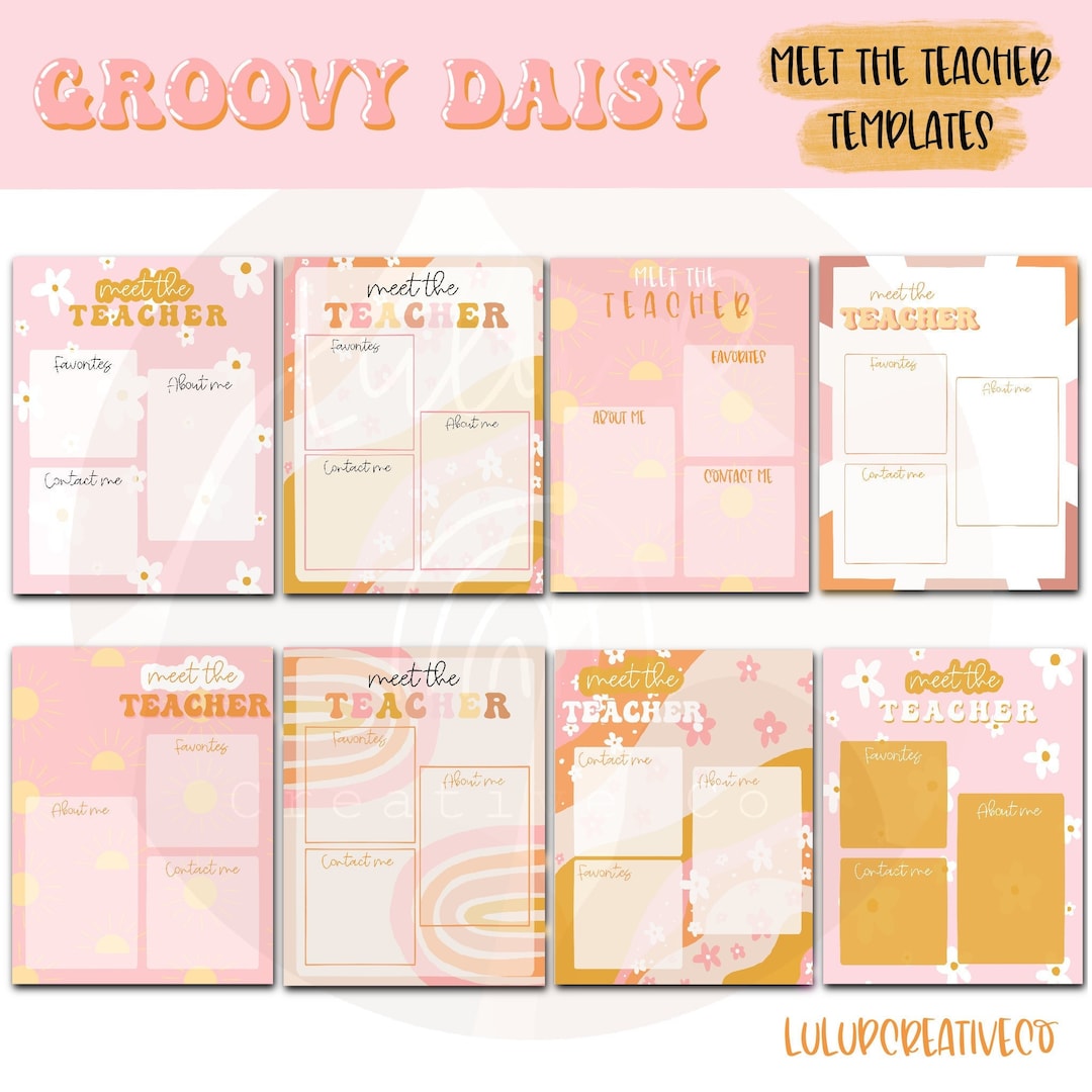 Groovy Daisy Meet the Teacher Templates Meet the Teacher - Etsy