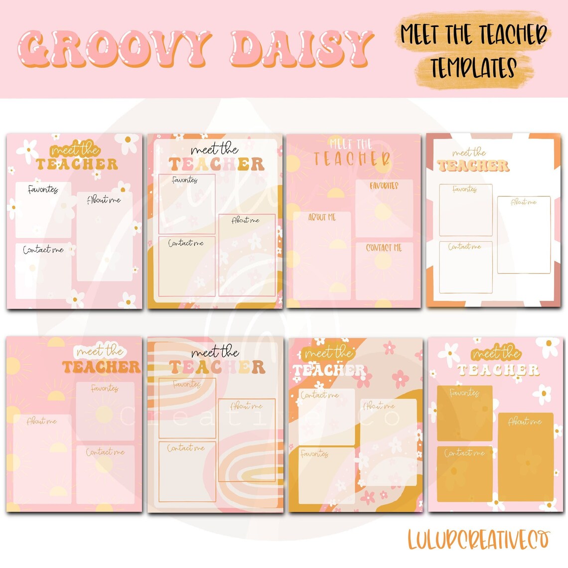 Groovy Daisy Meet the Teacher Templates Meet the Teacher - Etsy