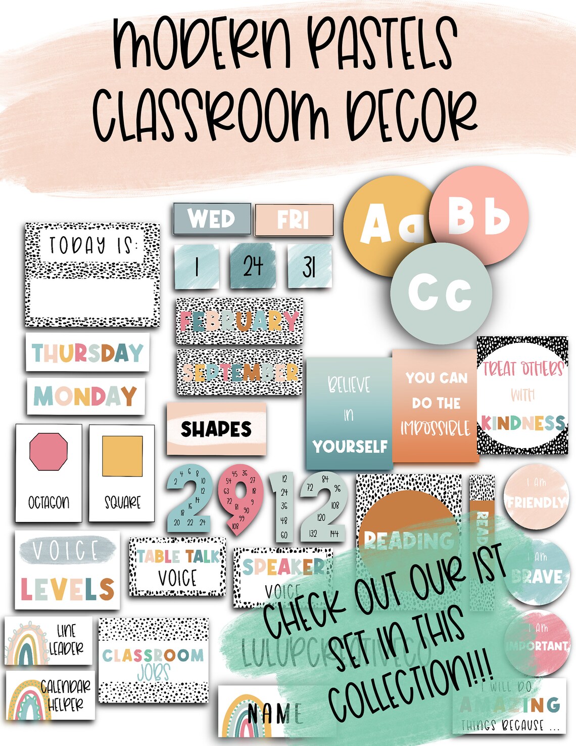 Modern Pastels Classroom Decor 2 Printable Classroom Decor - Etsy