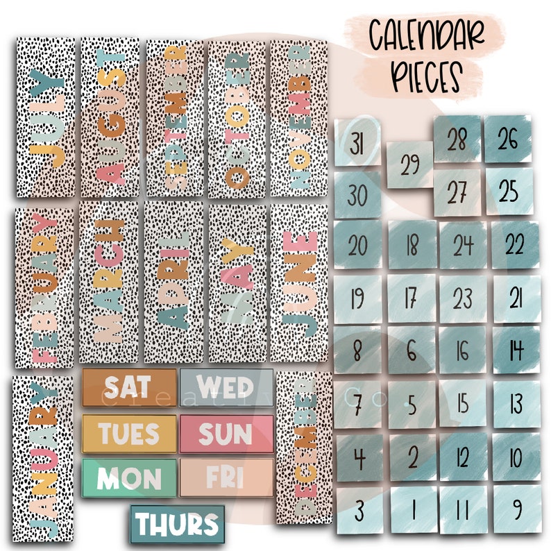 Modern Pastels Classroom Decor Calendar Chart Classroom | Etsy UK