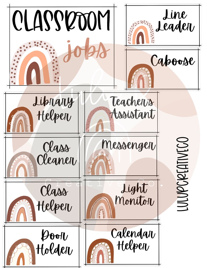 Boho Rainbow Classroom Decor Calendar Squares Days of the - Etsy México