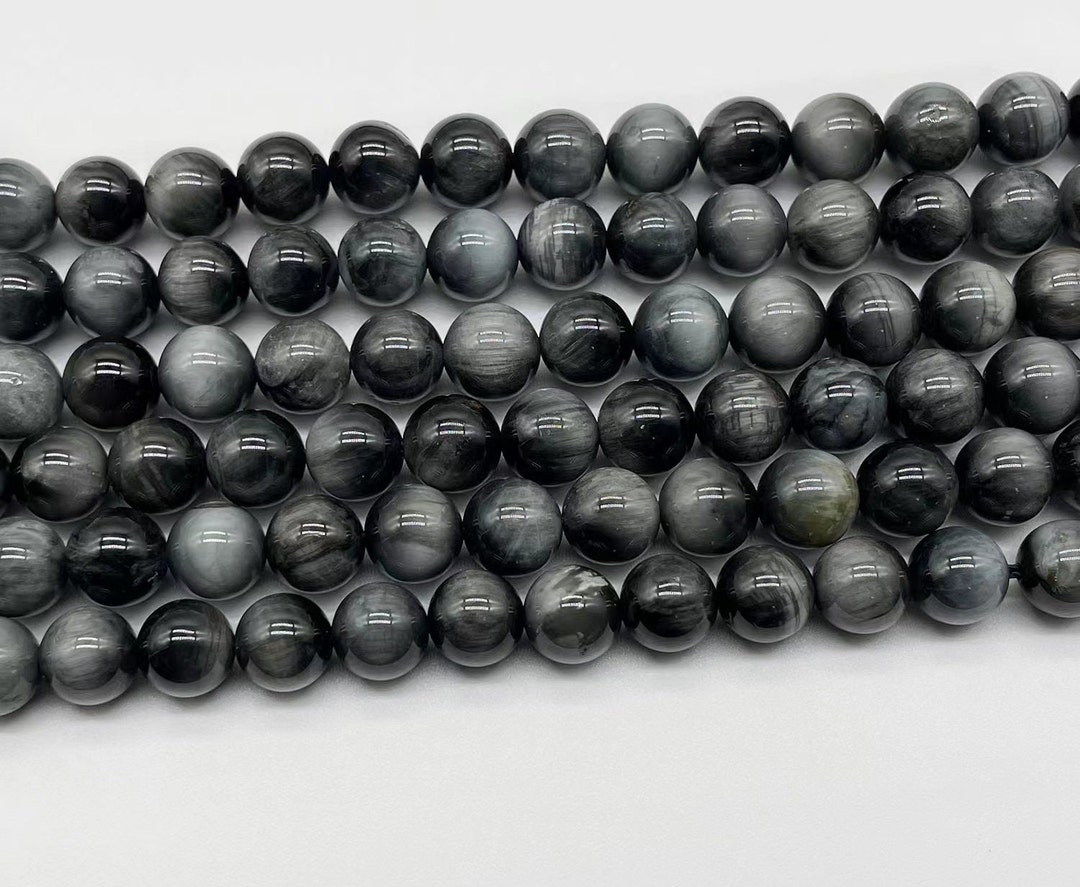 Natural 6mm 8mm Hawkeye Stone Smooth Round Loose Beads for - Etsy