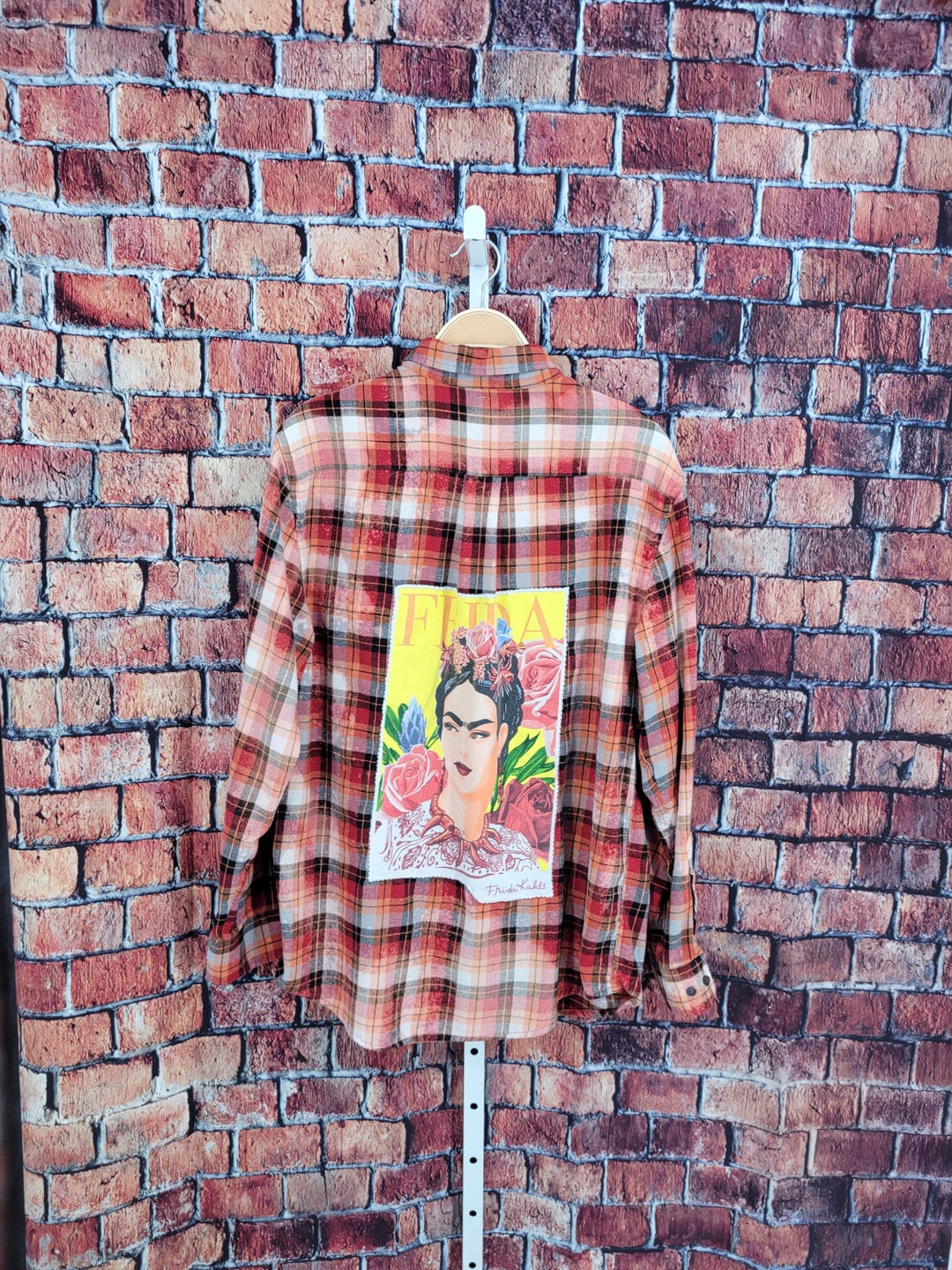 Frida Kahlo Reworked Flannel Shirt Size Large Featuring Rescued Tee ...