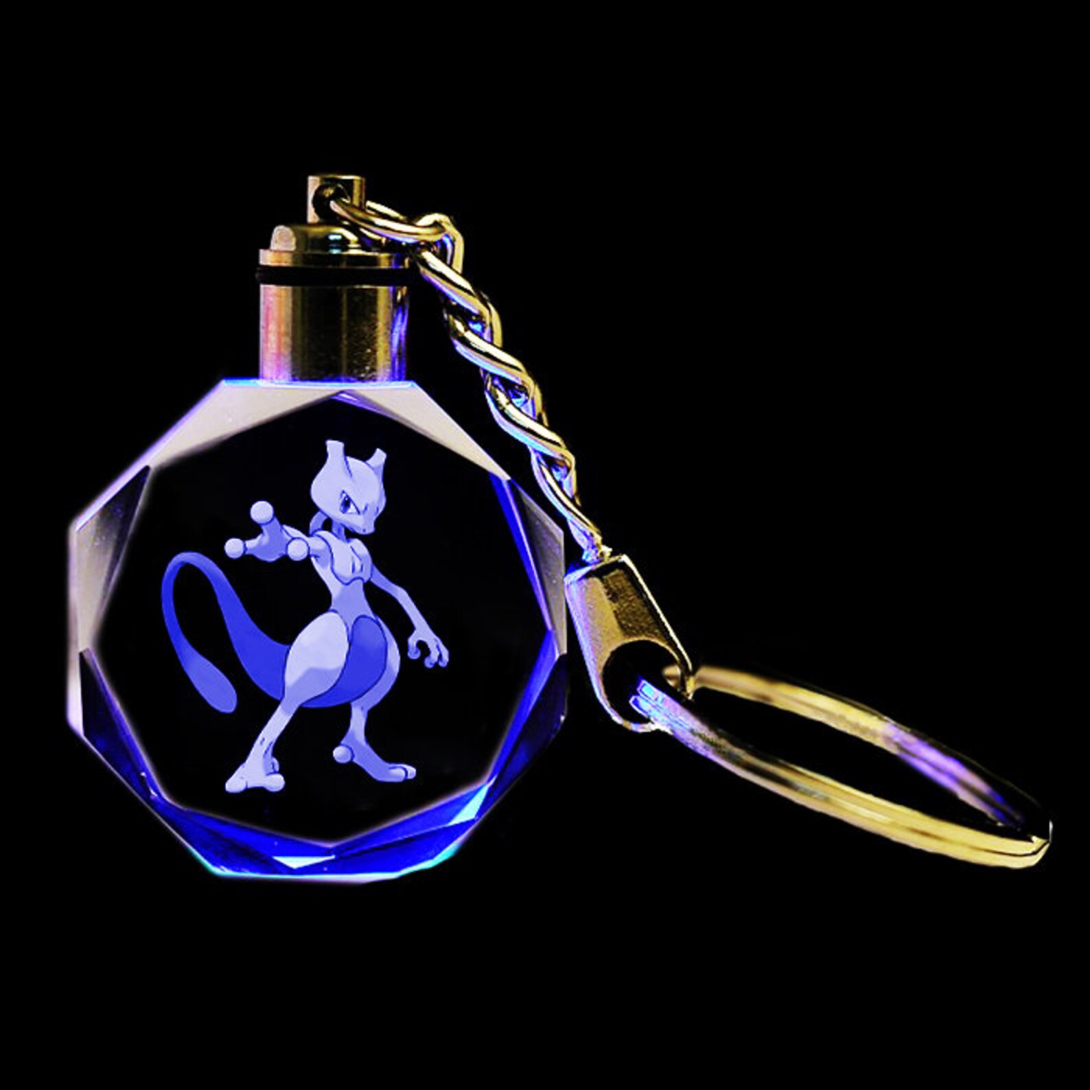 Mewtwo Crystal 2D LED Laser Engraved Perfect Picture Keychain - Etsy