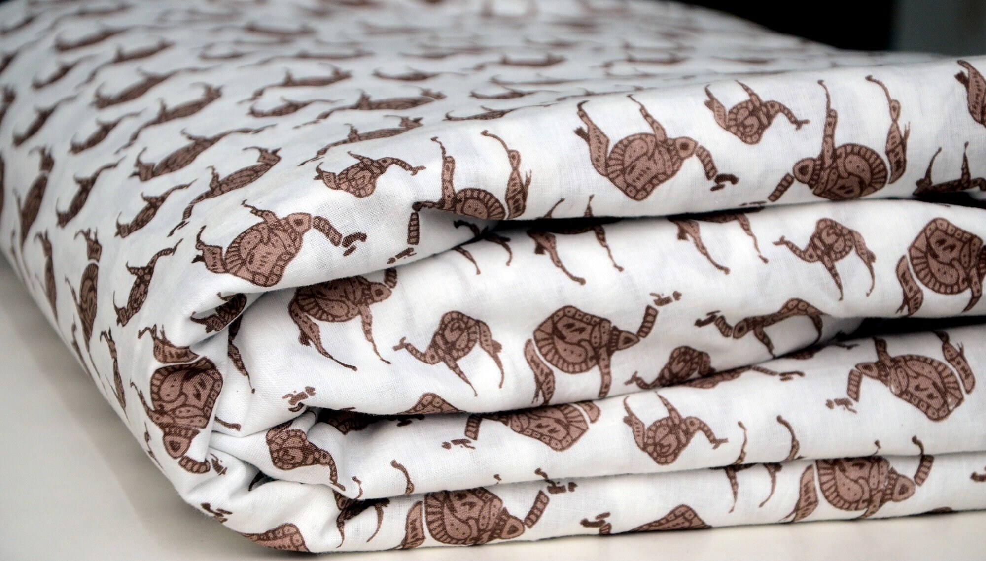 Indian Cotton Camel Printed Fabric Sold By The Yard Sewing | Etsy