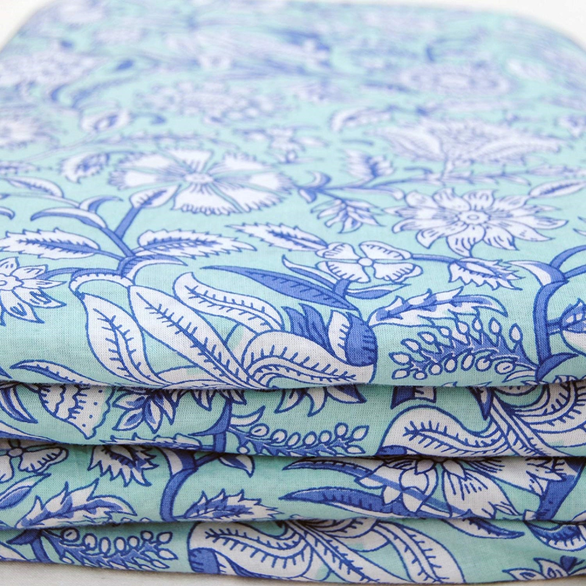 Hand Block Print Cotton Fabric Natural Dyed Handmade Floral | Etsy