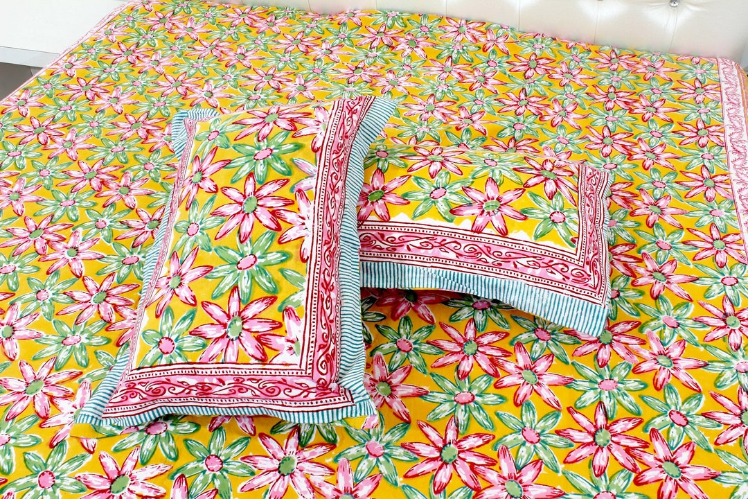 Indian Handmade Hand Block Print Organic Cotton Duvet Cover Boho Duvet ...