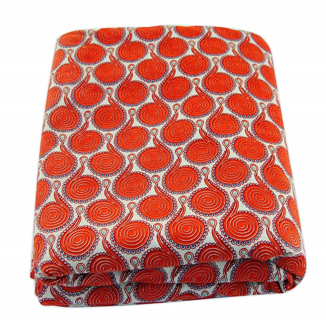 Indian Hand Block Print Cotton Fabric Natural Color Sanganeri - Etsy