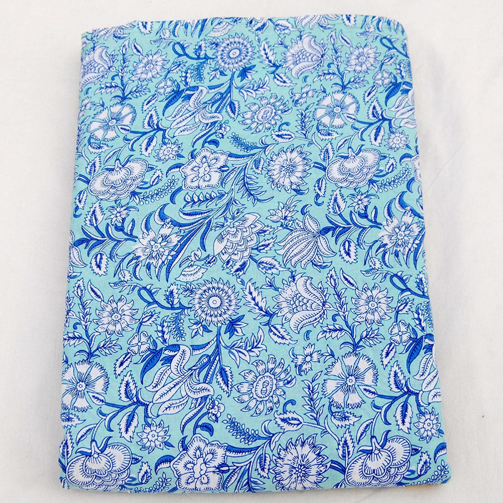 Hand Block Print Cotton Fabric Natural Dyed Handmade Floral | Etsy