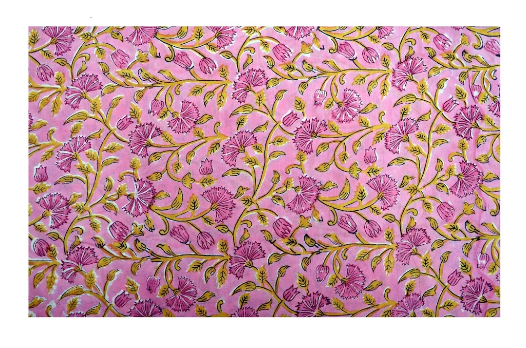 Small Motif Hand Block Printed Indian Ethnic Natural Cotton Jaipuri ...