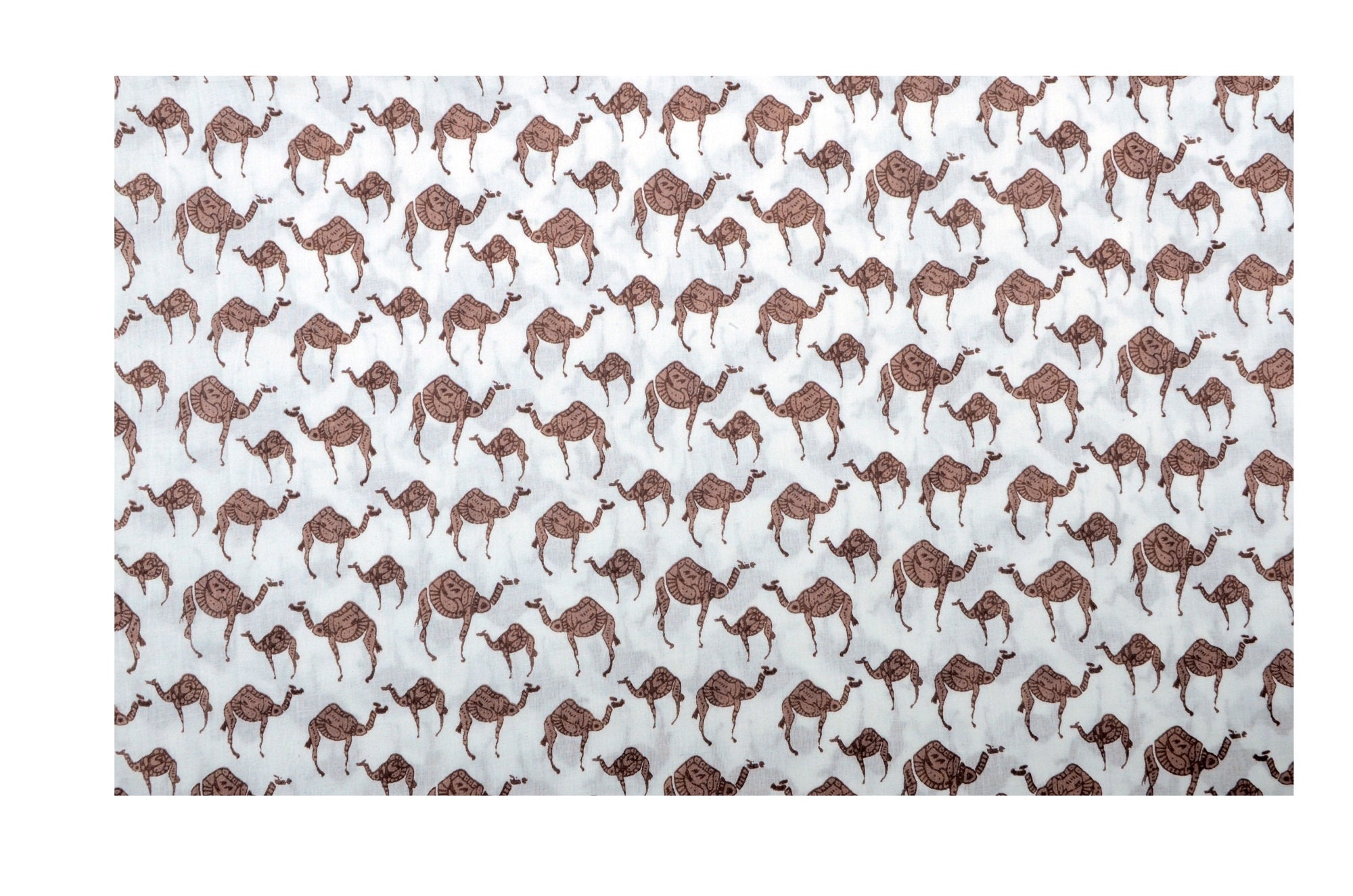 Indian Cotton Camel Printed Fabric Sold By The Yard Sewing | Etsy