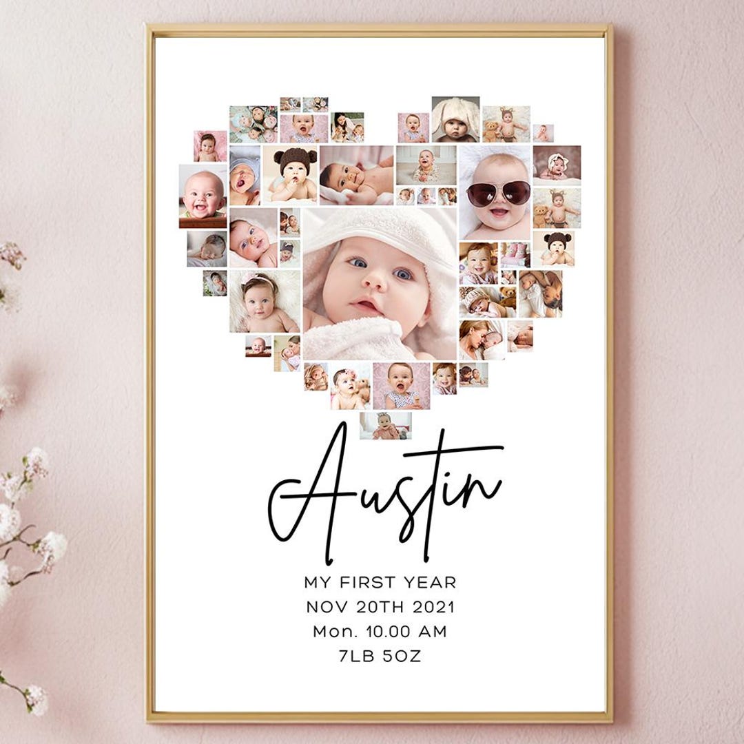 1st Birthday Milestone Sign Poster, Printable Baby's First Year Poster ...