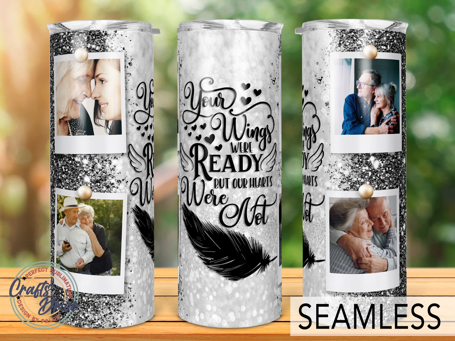 Picture Memorial Tumbler Your Wings Were Ready but Our Hearts - Etsy