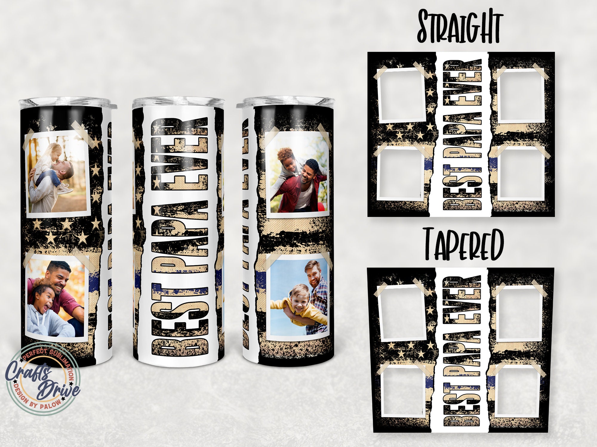 Best Papa Ever Tumbler Photo Frame Father Day Gift 20oz - Etsy