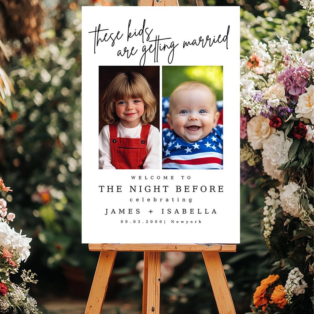Kids Getting Married Welcome Sign: Rehearsal Dinner Photo (digital ...