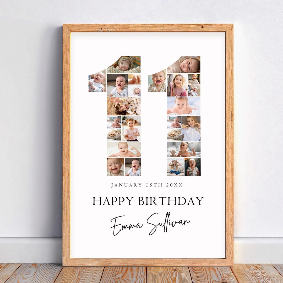 11th Birthday Photo Collage Welcome Sign Template (digital Download) - Etsy