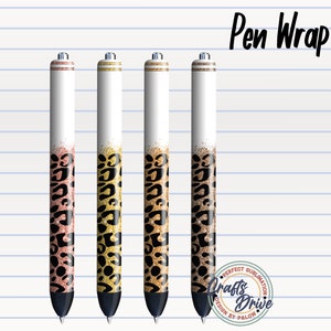 Personalized Leopard Glitter Pen Wrap File Set | Etsy