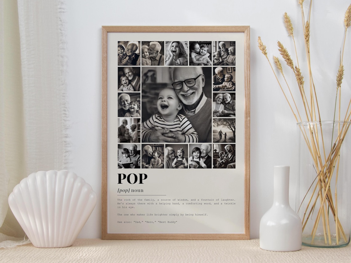 Pop Definition Photo Collage Canva Template, Father's Day Gifts. Daddy ...