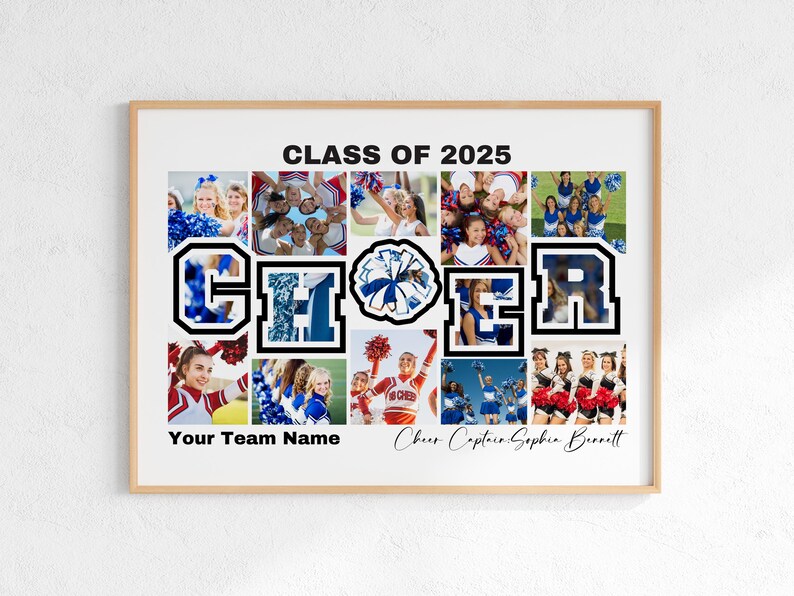 Cheerleader Photo Collage Template: Customizable Canva Frame (digital ...