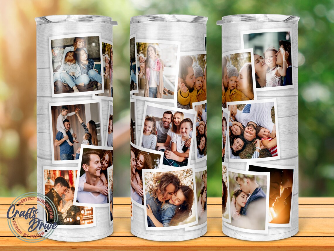 Photo Tumbler Template Png Sublimation Photo Collage 20oz - Etsy