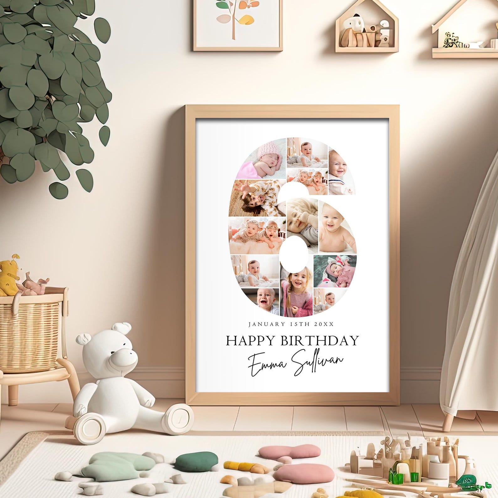 6th Birthday Photo Collage Welcome Sign Template (digital Download) - Etsy