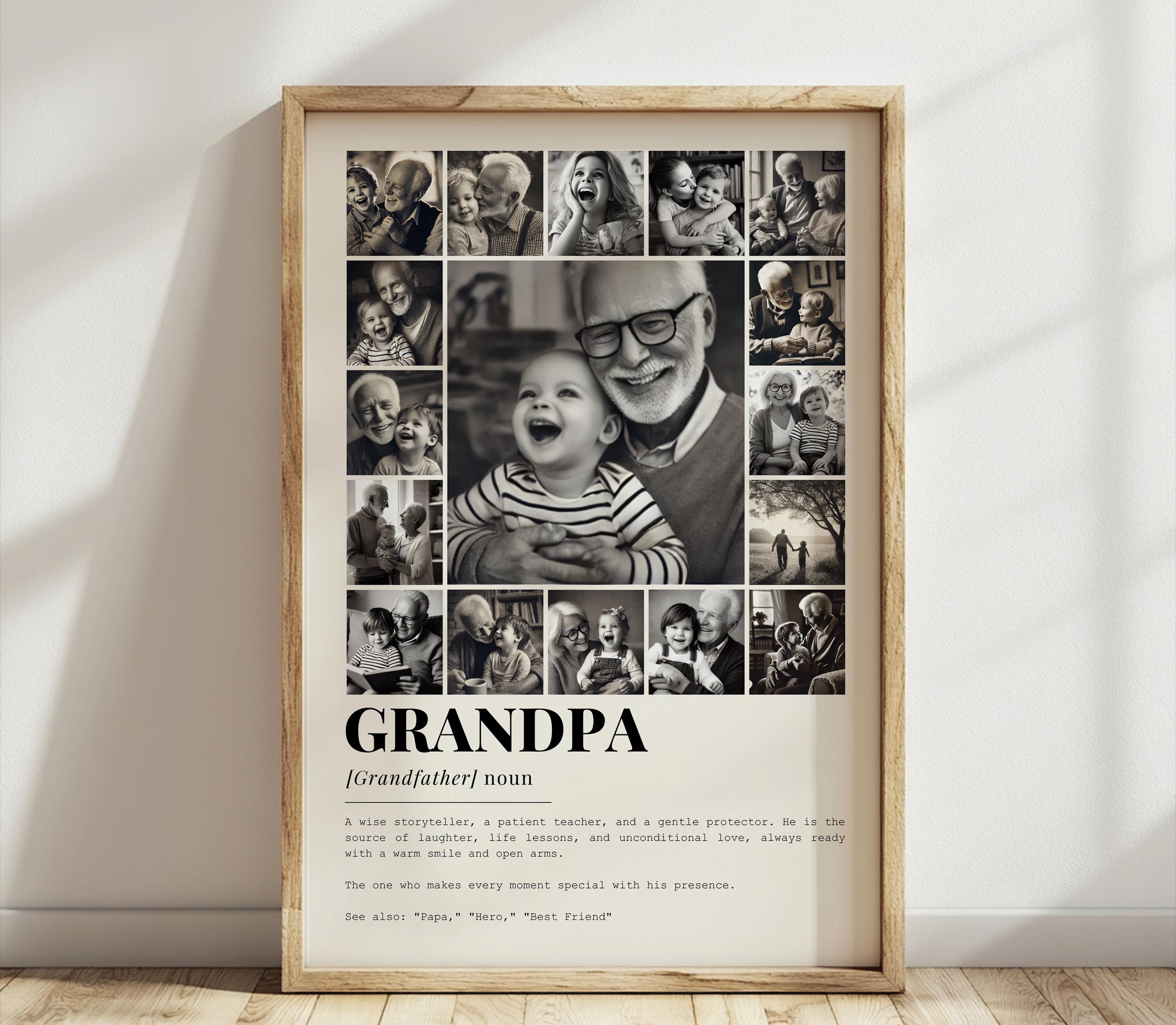 Grandpa Definition Photo Collage Canva Template, Father's Day Gifts ...