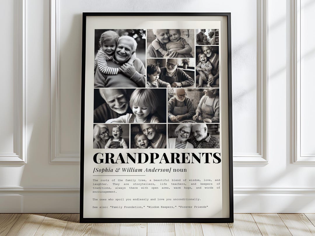 Grandparents Photo Collage Definition Art - Canva Template (digital ...