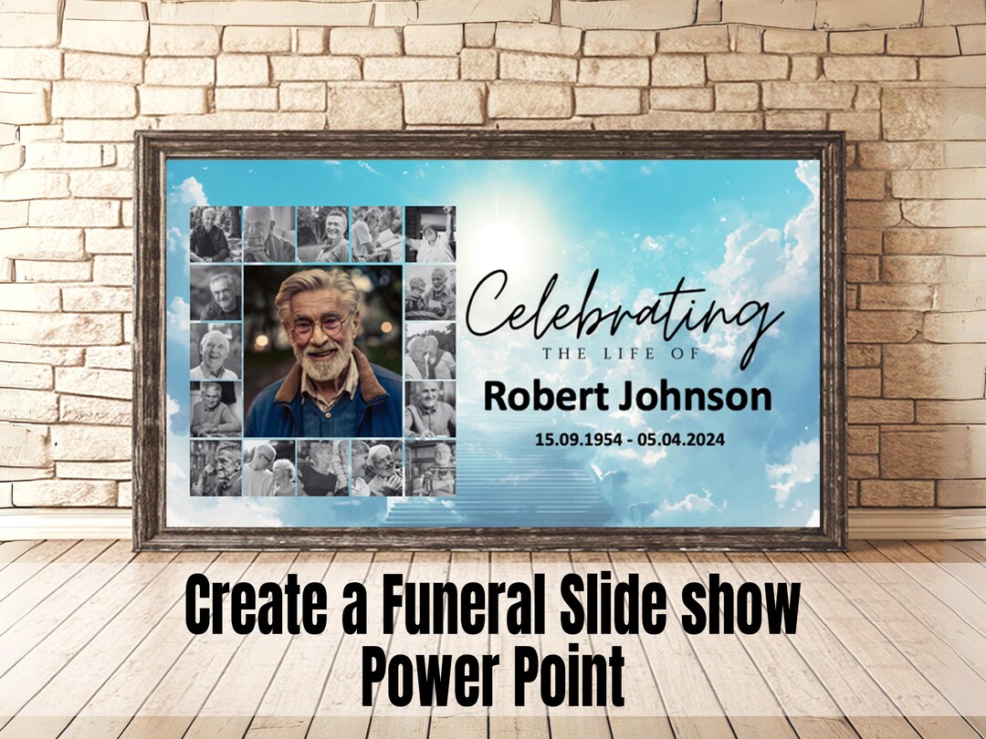 Sky Funeral Powerpoint Slideshow Template, Memorial Slideshow ...